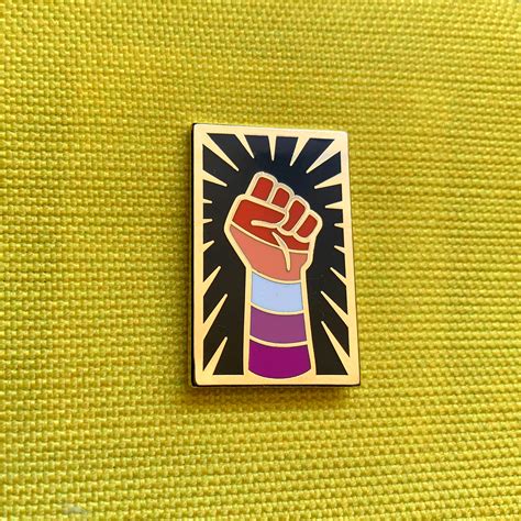 Lesbian Resist Fist Pin Gaypin