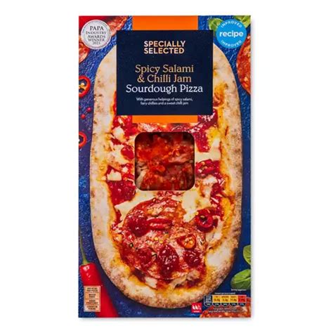 Spicy Salami And Chilli Jam Wood Fired Sourdough Pizza Aldi Uk