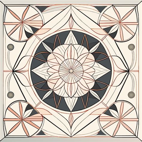 Premium Vector Geometric Sailor Flower Print Pattern Textile Neutral Dull Colors Glossy Design