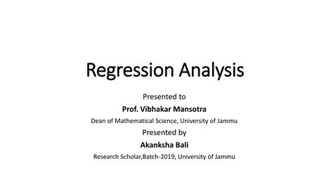 Regression Linear Regression And Logistic Regression By Akanksha Bali