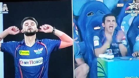 Watch Gautam Gambhirs Aggressive Celebration After Naveen Ul Haq