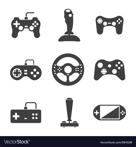 Joystick Icons Set Royalty Free Vector Image Vectorstock