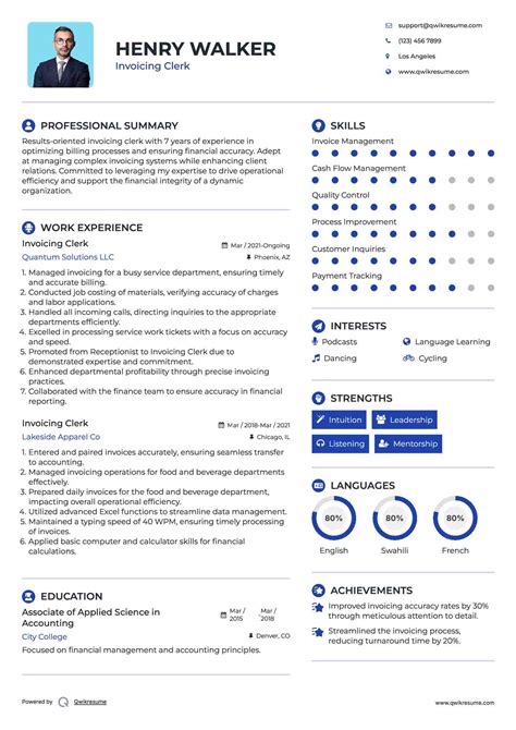 10 Invoicing Clerk Resume Samples And Templates For 2025