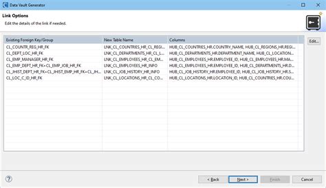 Data Vault Link Options Iri