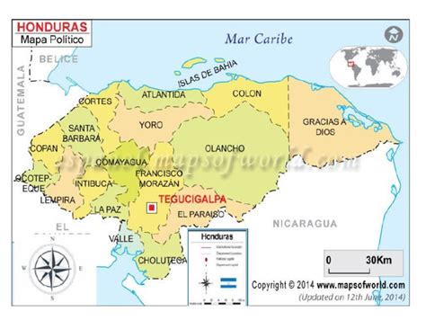 Mapa Politico De Honduras Con Sus Elementos Pdf