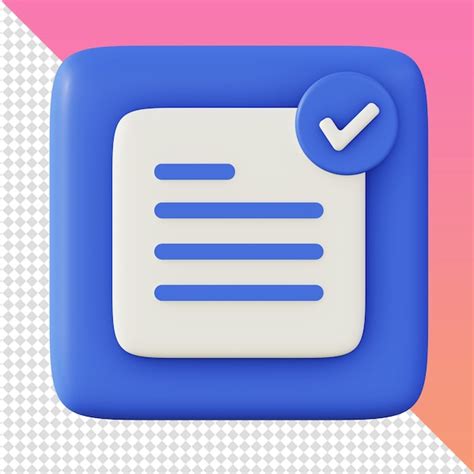 Premium Psd 3d Render Blue Note Book Document Files Checklist Icons Template For Ui Ux Web