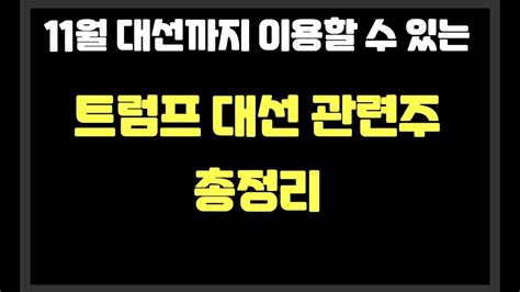 11월 대선까지 이용할수있는 트럼프 대선 관련주 총 정리 재건대북테슬라건설비트코인등 인디에프에스와이스틸텍sg현대로템일신석재동일고무벨트우리기술투자