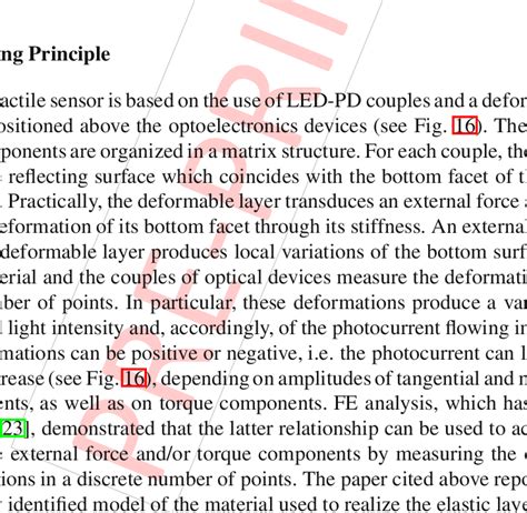 A Structure Of The Force Tactile Sensor B Sketch Of The Working Download Scientific