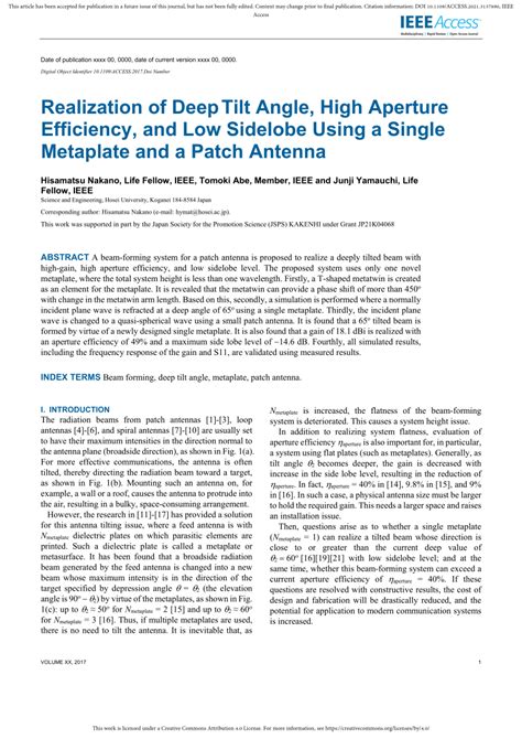 Pdf Realization Of Deep Tilt Angle High Aperture Efficiency And Low