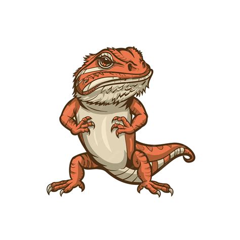 Premium Vector Bearded Dragon Vintage Vector Illustration