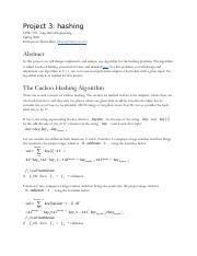 CPSC Project Requirements Docx Project Hashing CPSC Algorithm Engineering
