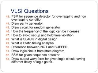 Vlsi Domain Interview Questions Pptx Programming Languages Computing