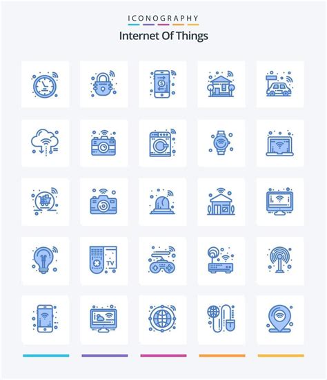 Creative Internet Of Things 25 Blue Icon Pack Such As Cpu Tree Arrow Wifi Smart 19201929