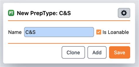 Edit Preparation Type Configuration And Installation Specify