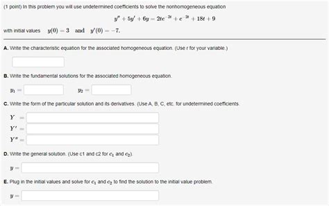 solved 1 point in this problem you will use undetermined