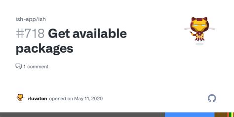 Get Available Packages · Issue 718 · Ish Appish · Github
