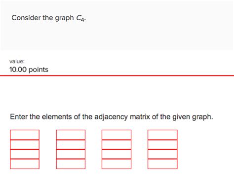 Solved Consider The Graph C4 Value 10 00 Points Enter The Chegg Com