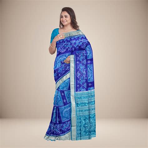 Monochrome Sambalpuri Silk Saree Utkalika Odisha