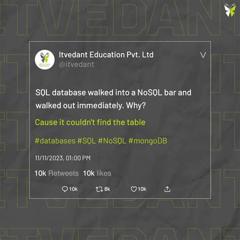 Itvedant Education Pvt Ltd On Linkedin Sql Nosql Structureddata Scalable Topdown