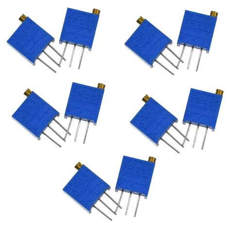 10pcs 3296W Series Resistanceohm Trimpot Trimmer Potentiometer 1K 2K 5K 10K 20K 50K 100K 200K