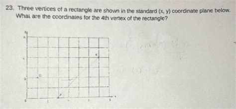 Solved Three Vertices Of A Rectangle Are Shown In The Standard Xy Coordinate Plane Below