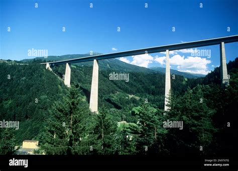 Austria Tirol The Brenner Motorway And The European Bridge Stock