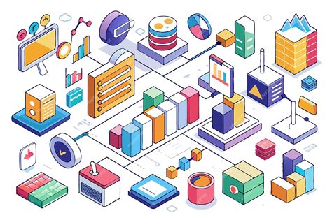 Isometric Illustration Of Data Analysis Data Processing And Big Data Visualization Premium Ai