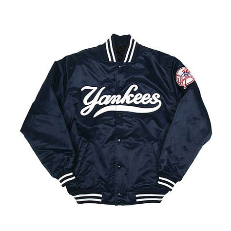 Ny Yankees Vintage 90s Athletic Jacket Blue Satin Bomber Style Varsity