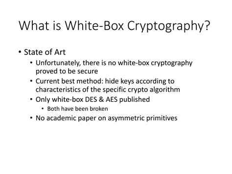 Ppt White Box Cryptography Powerpoint Presentation Free Download