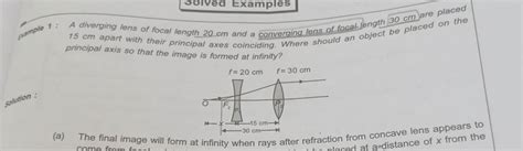 Examples A Mple 1 A Diverging Lens Of Focal Length 20 Cm And A Convergin