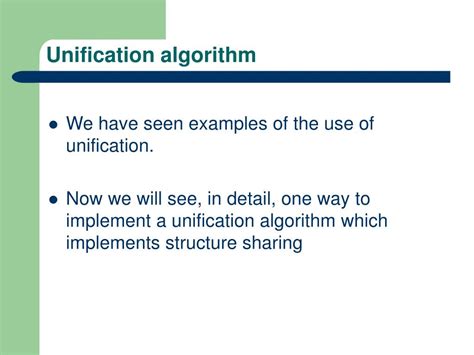 ppt unification algorithm powerpoint presentation free download id