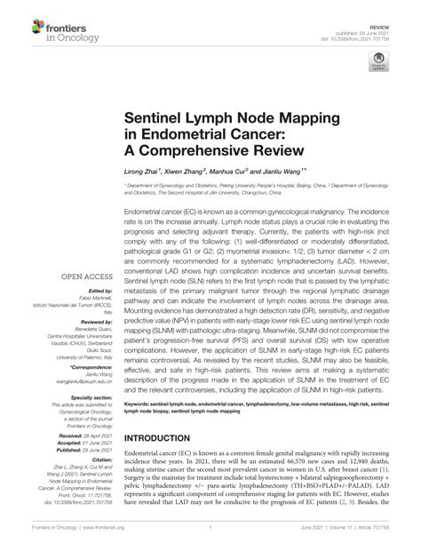 pdf sentinel lymph node mapping in endometrial cancer a