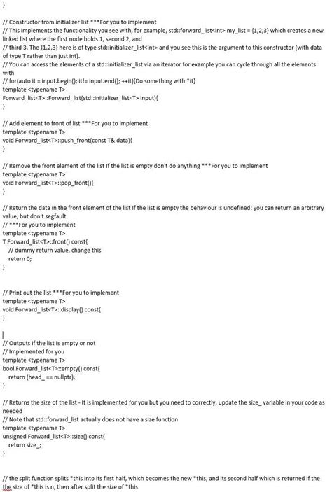 Solved Implement A Templated Version Of A Singly Linked