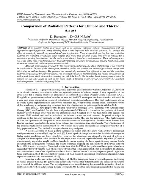 Pdf Comparision Of Radiation Patterns For Thinned And Thicked Arrays Dokumentips