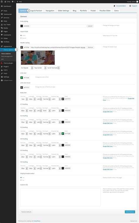 WordPress Cherry 3 X How To Change Color Scheme Css Images