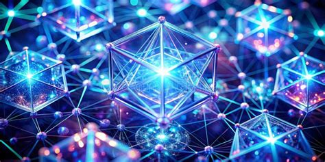 Illuminated Geometric Network Interconnected Structures Of Light And Energy Generative Ai Stock