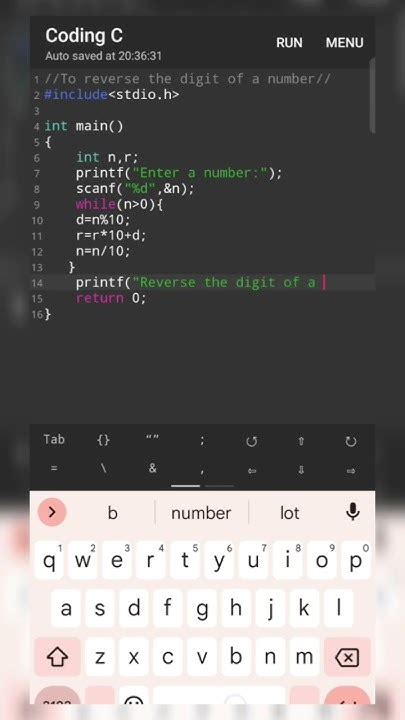 Reverse The Digit Of A Number🌝 In Clanguage Cprogramming Easywayreverse Digits Shorts
