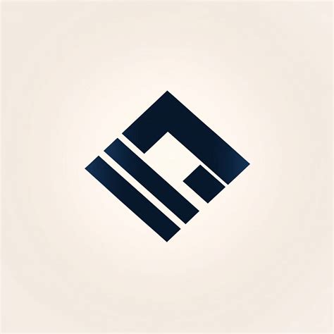 미니멀리스트 아이콘 스타일 로고 대각선이 있는 추상 정사각형 구조와 안정성을 상징 밝은 배경의 짙은 파란색 간단하고
