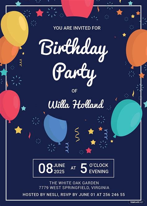 Editable Birthday Invitation Templates In Publisher To Download