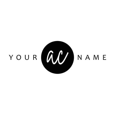 Ac Initial Handwriting In Circle Frame Template Design 32167037 Vector Art At Vecteezy