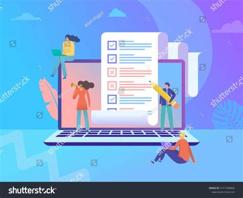 온라인 설문 조사 벡터 일러스트레이션 개념 스톡 벡터로열티 프리 1317180806 Shutterstock