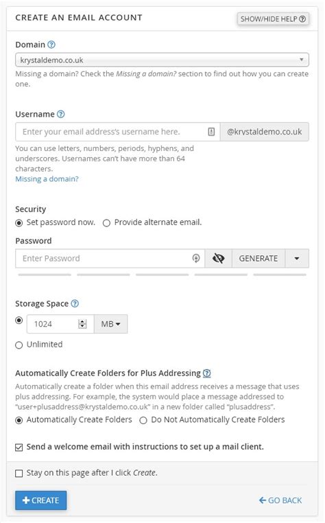 Adding A New CPanel Email Account Krystal Hosting Knowledge Base