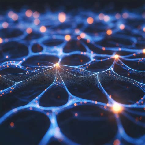 Abstract Representation Of Interconnected Nodes And Pathways In A Digital Network Glowing In