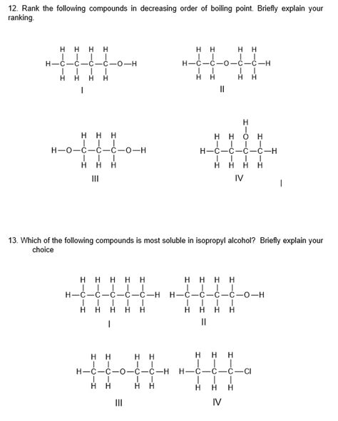 Rank The Following Compounds In Decreasing Order Of Boiling Point