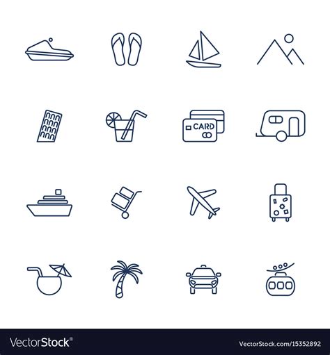 Set With 16 Icons For Mobile App Sites Royalty Free Vector