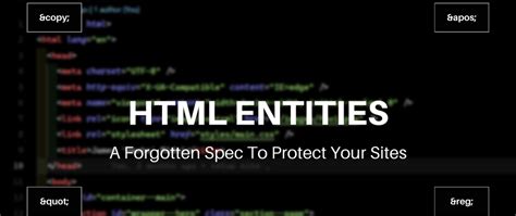 Html Entities A Forgotten But Useful Spec Dev Community