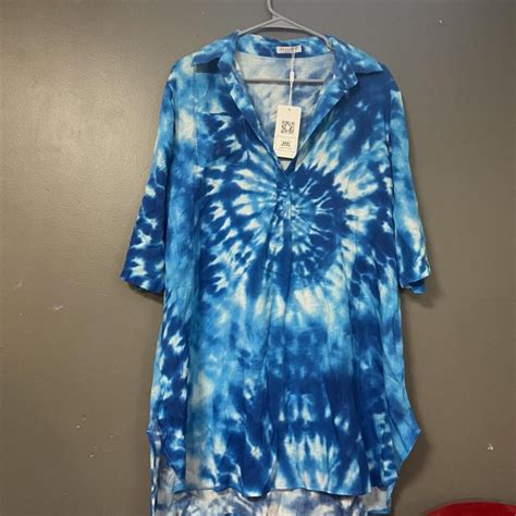 Blue Tie Dye Bathing Suit Cover Up Brand New With Depop