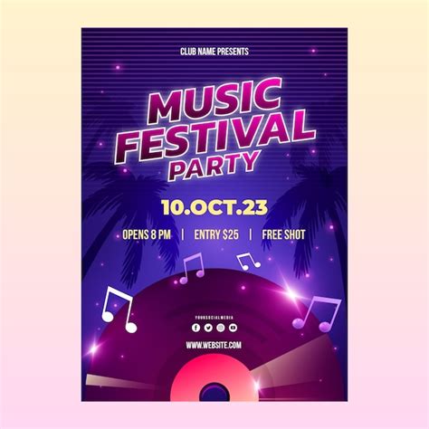 그라디언트 이벤트 포스터 템플릿 무료 벡터