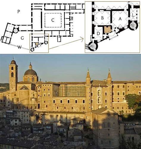 Planimetria Del Palazzo Ducale Di Urbino Federico Da Montefeltro