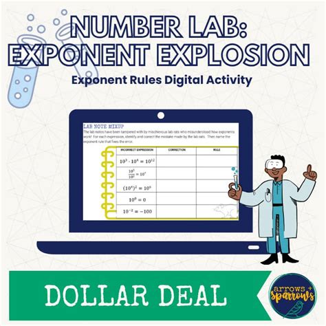 Number Lab Exponent Explosion Exponent Rules Activity Digital Version